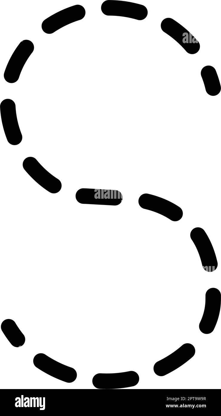 Tracing Alphabet letter S prewriting dotted line element for ...