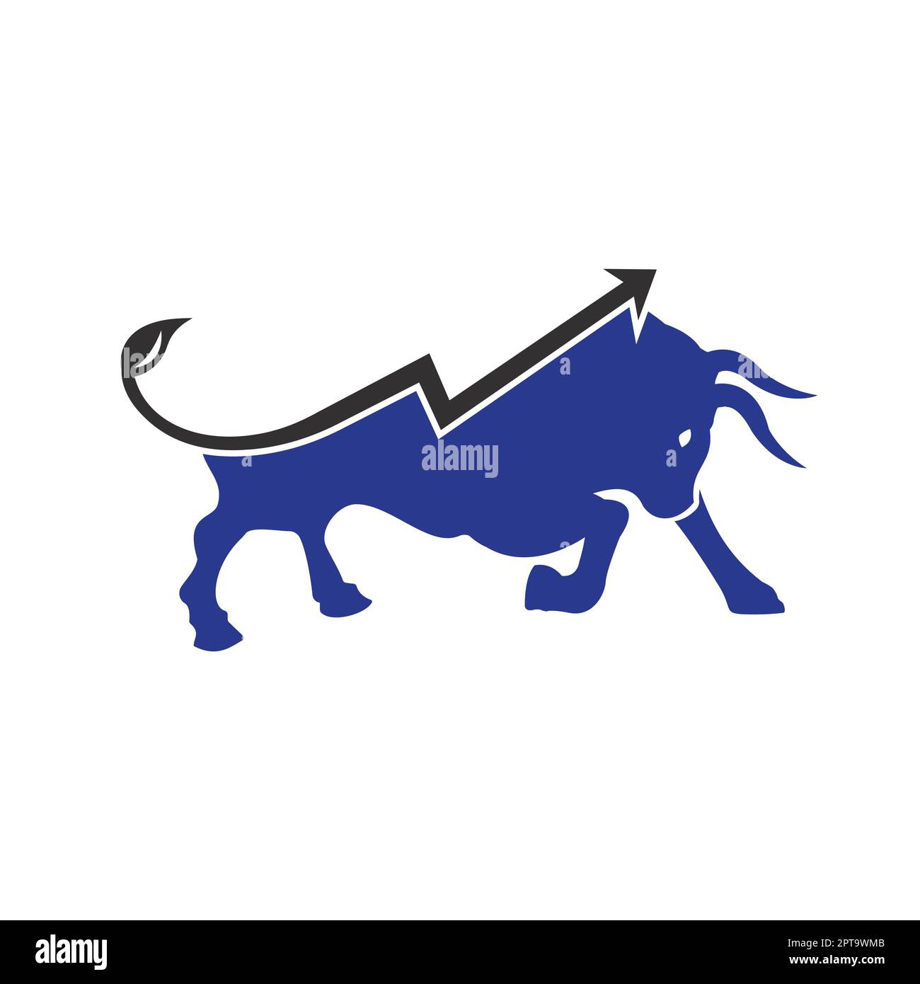 Financial bull logo design. Trade Bull Chart, finance logo. Economy ...