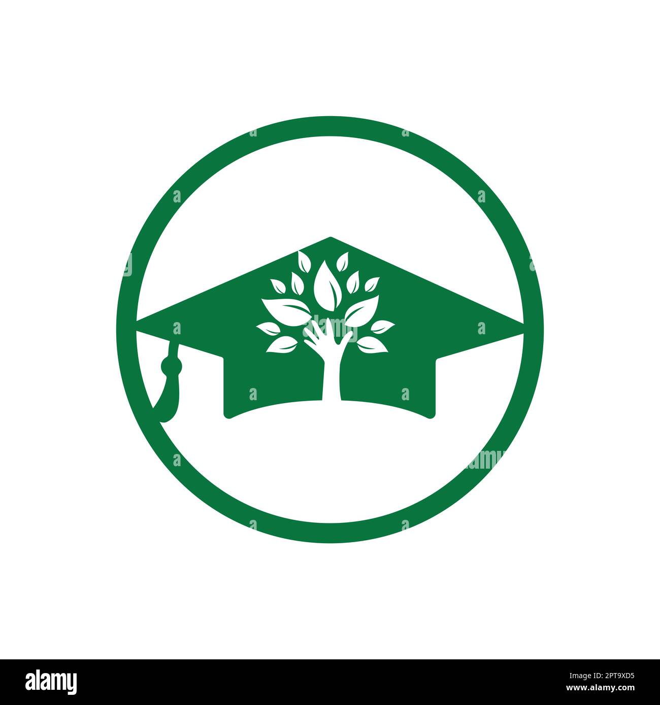 Education insurance and support logo concept. Graduation cap and hand ...