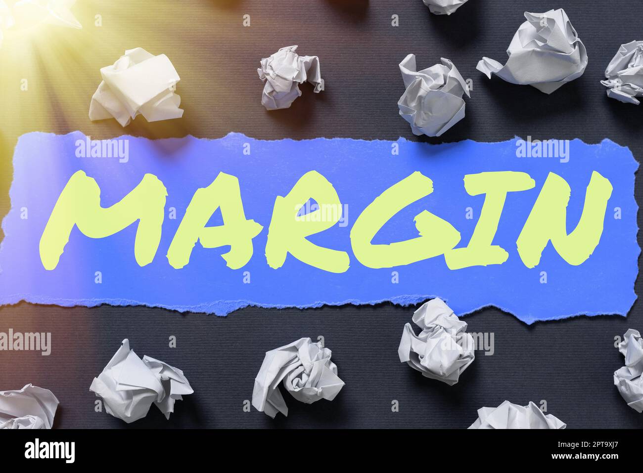 Sign displaying Margin, Word Written on extra amount of something that ...