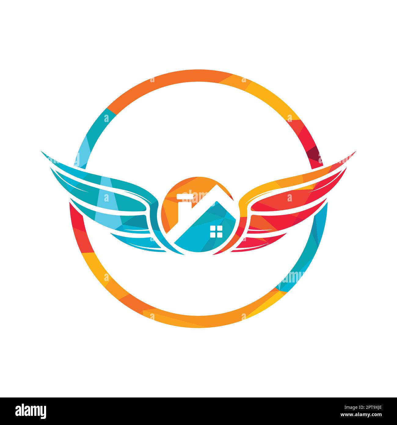 Angel home vector logo design. House wings icon design Stock Vector ...