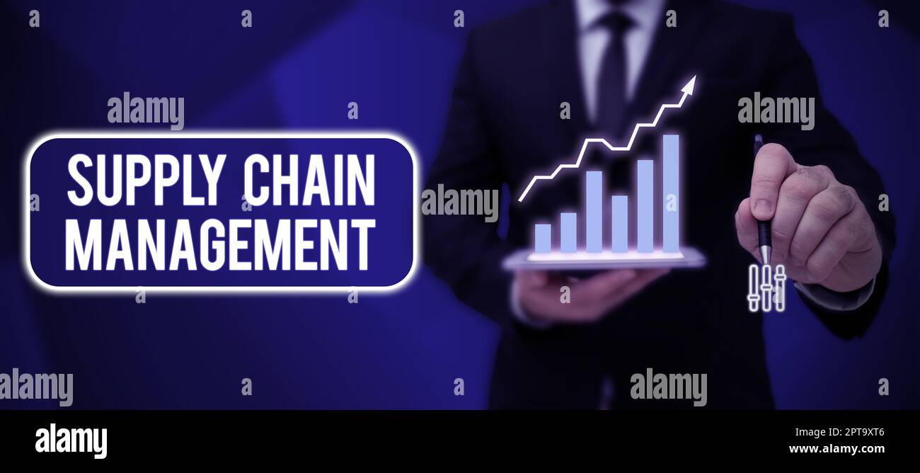 Text showing inspiration Supply Chain Management, Word Written on ...