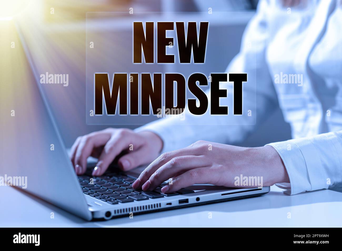 Sign displaying New Mindset, Concept meaning freshly madeup thoughts ...