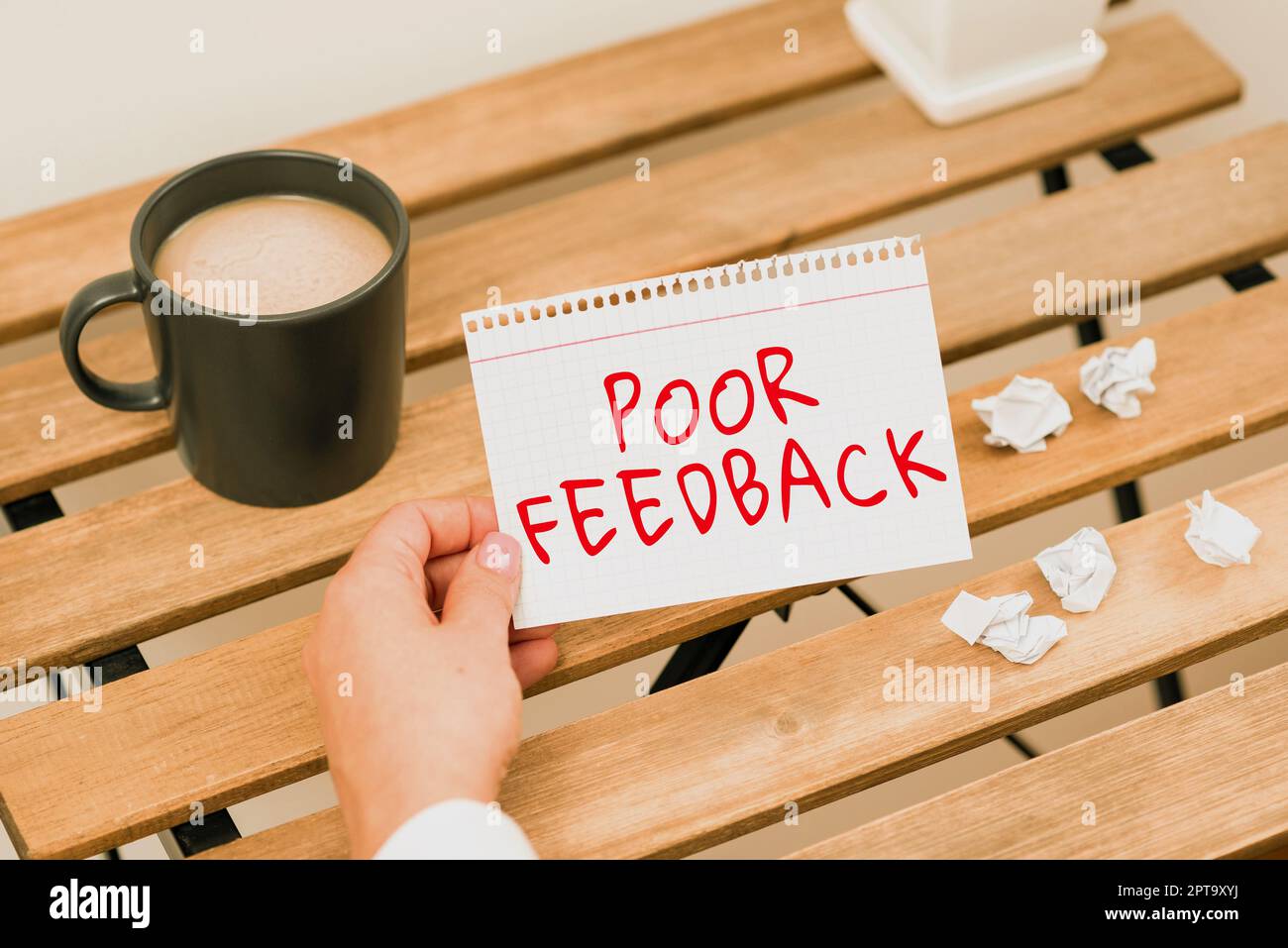 Hand writing sign Poor Feedback, Business showcase lowgraded evaluation ...