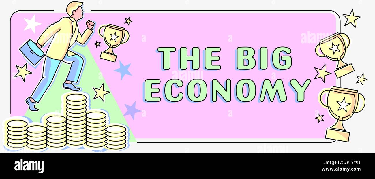 Conceptual caption The Big Economy, Business overview Global finances ...