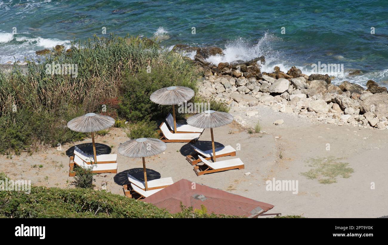 Camping site by the Mediterranean Sea. Green tourism. Akamas peninsula ...