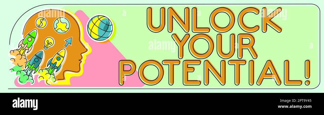 Hand writing sign Unlock Your Potential, Word for Mentor, coach and ...