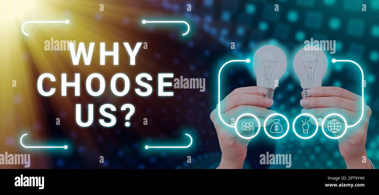 Conceptual display Why Choose Us Question, Business overview Reasons ...
