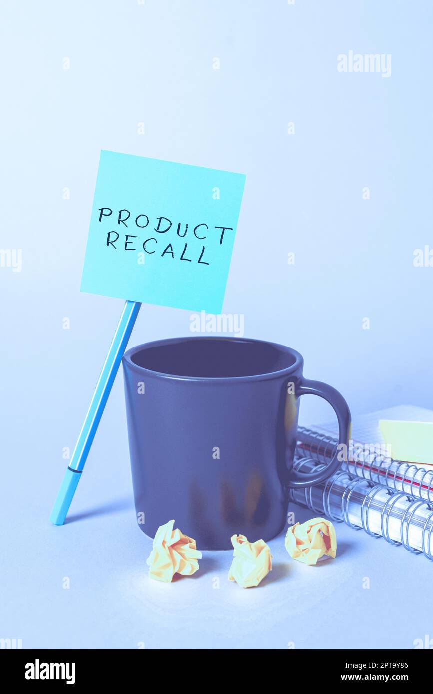 Conceptual display Product Recall, Business idea request to return the ...
