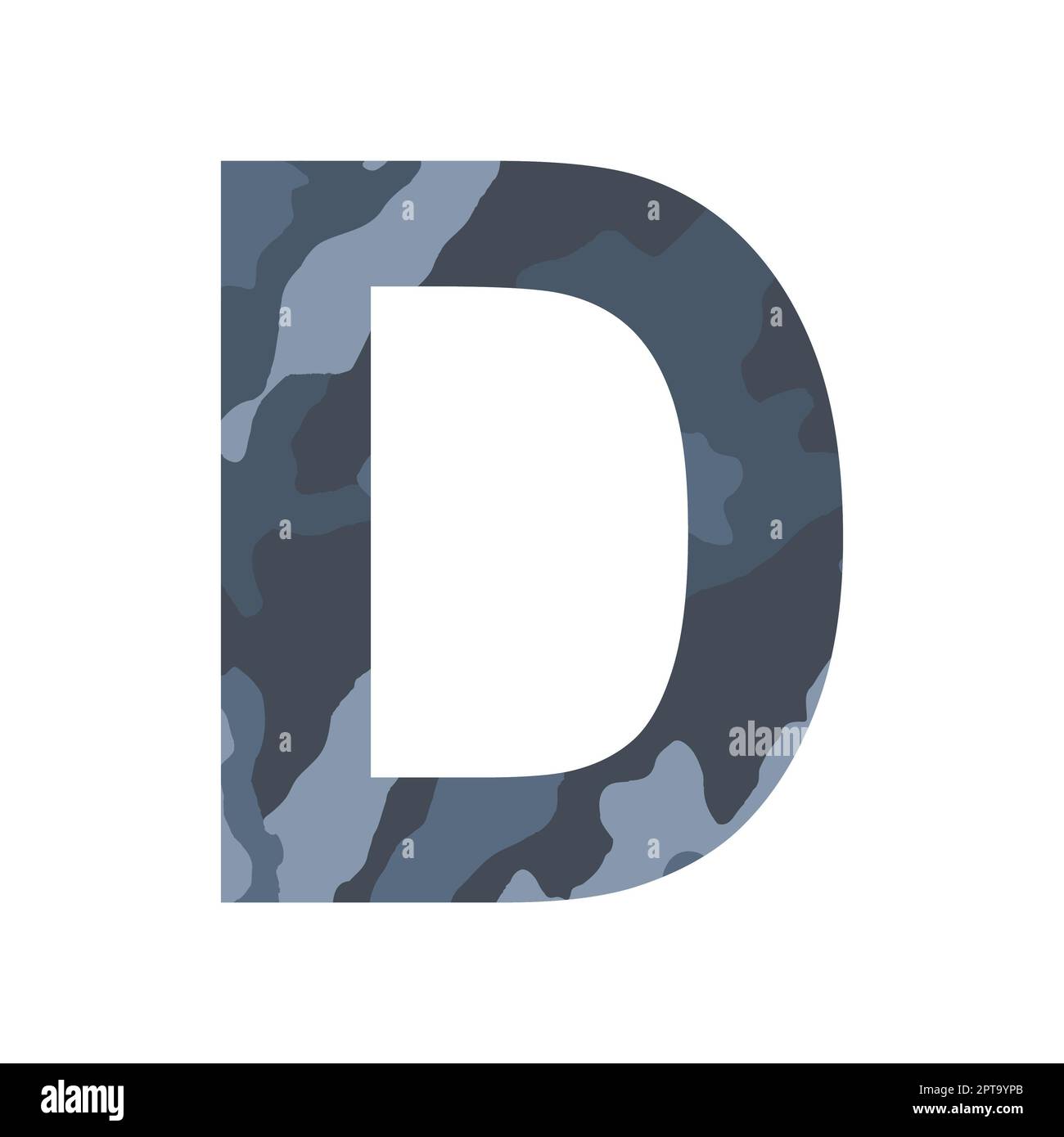 English alphabet letter D, khaki style isolated on white background ...