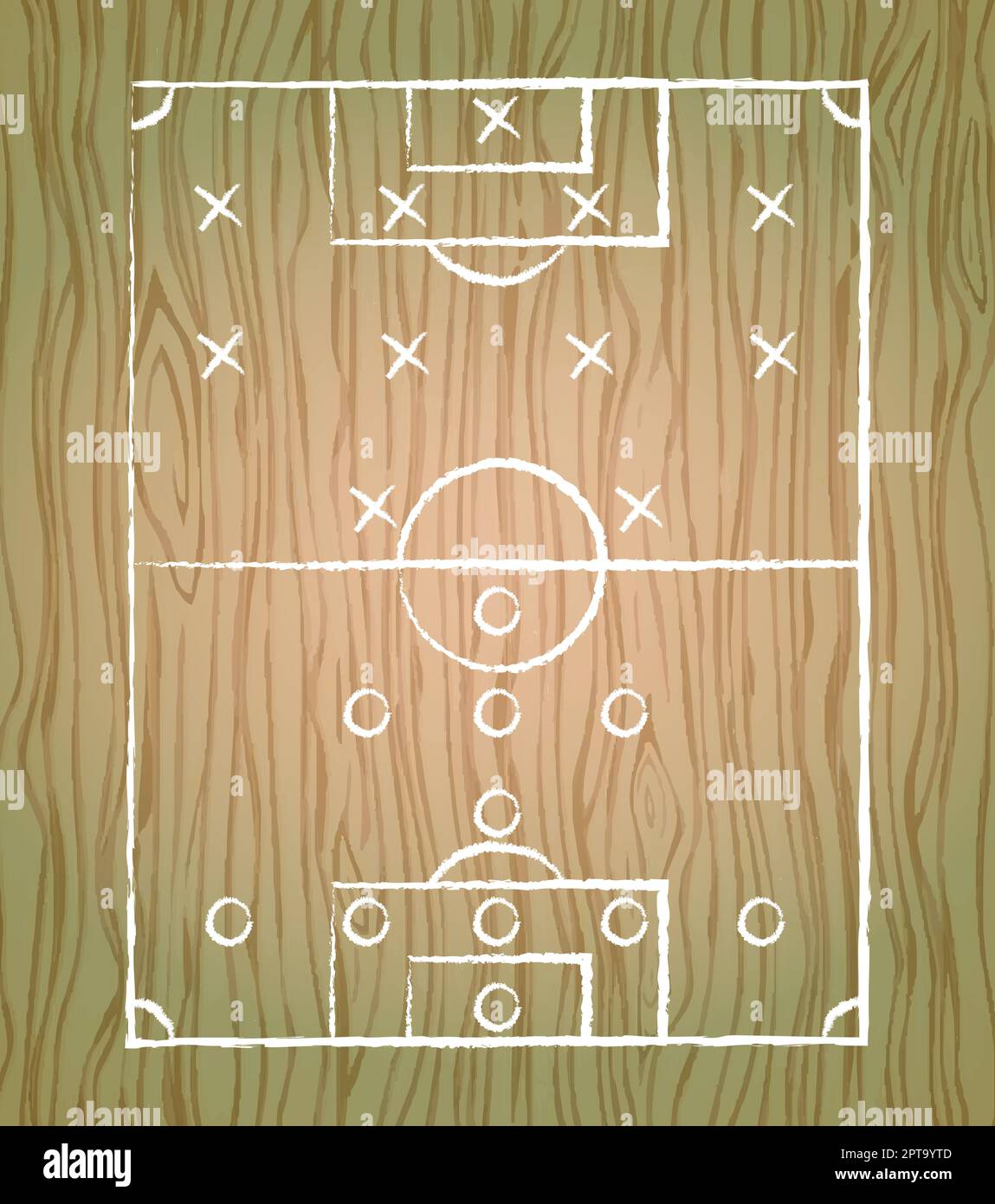 Chalkboard background with drawn official football markings on light ...