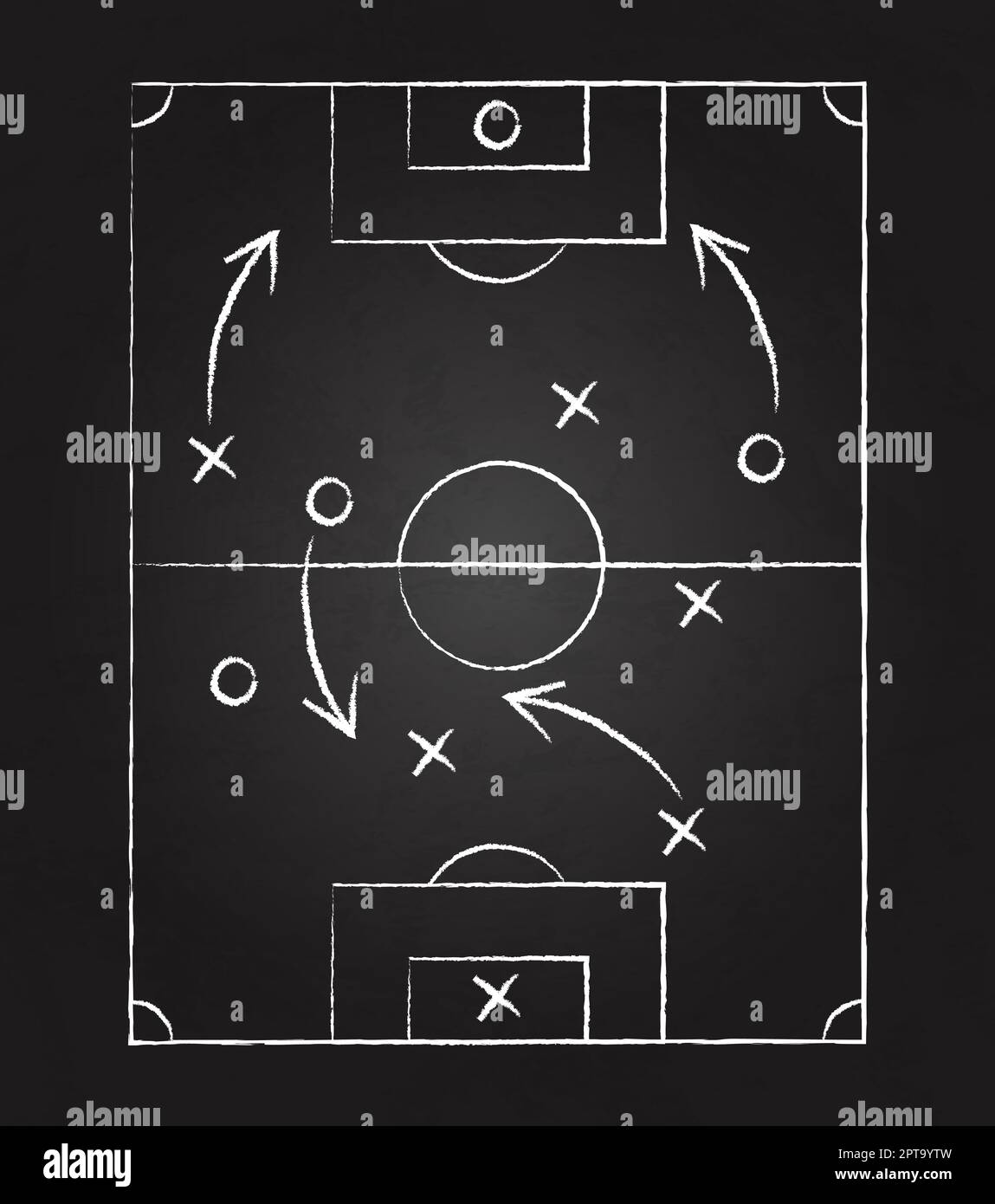 Dark board background with football tactics - Vector illustration Stock ...