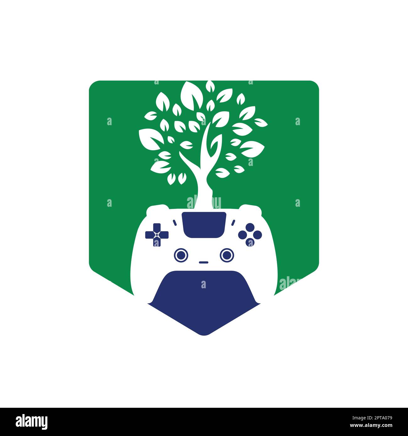 Eco game vector logo design. Green gamepad fresh leaf nature logo ...