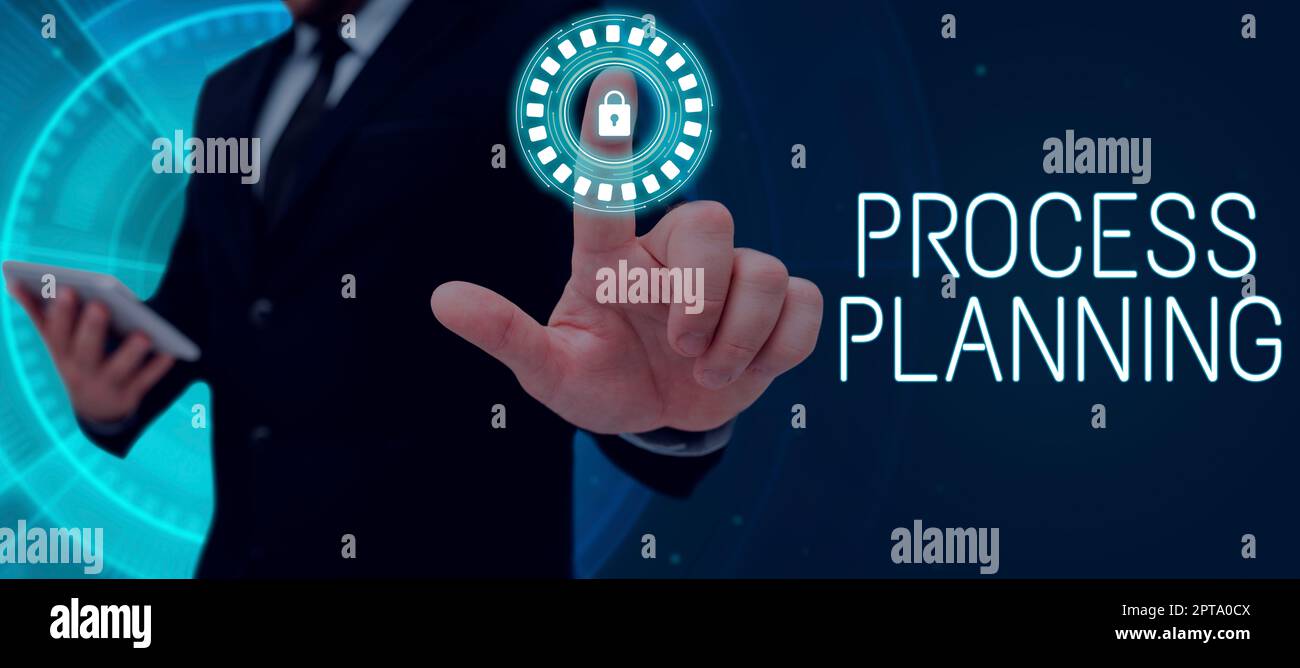 Text caption presenting Process Planning, Internet Concept the ...