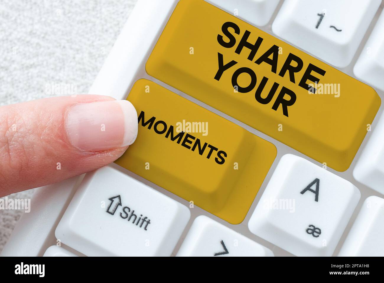 Text sign showing Share Your Moments, Business idea a brief period of a ...