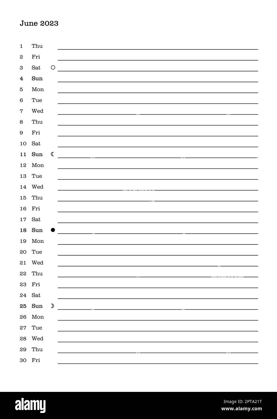 Month Of June Calendar