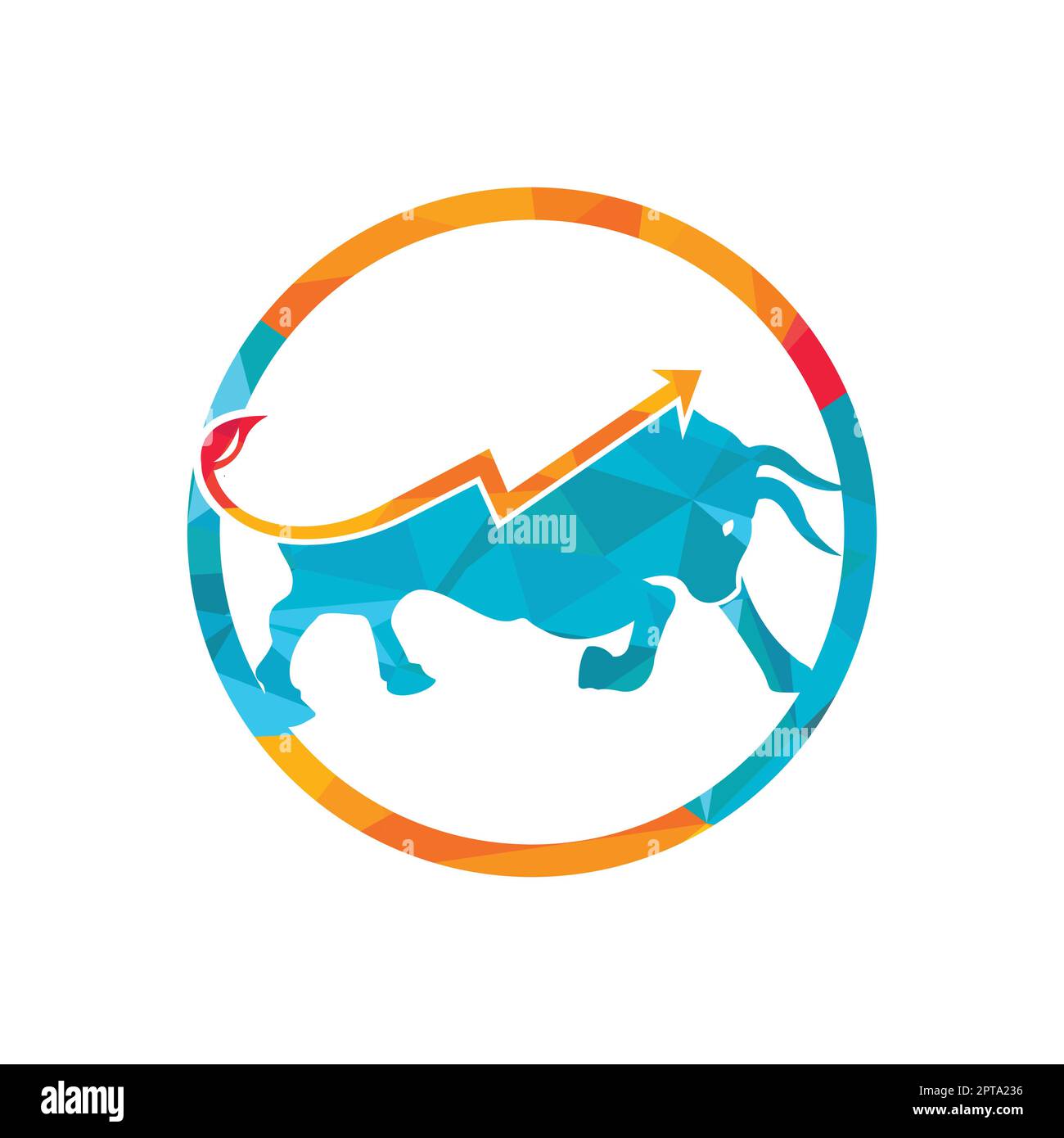 Financial bull logo design. Trade Bull Chart, finance logo. Economy ...