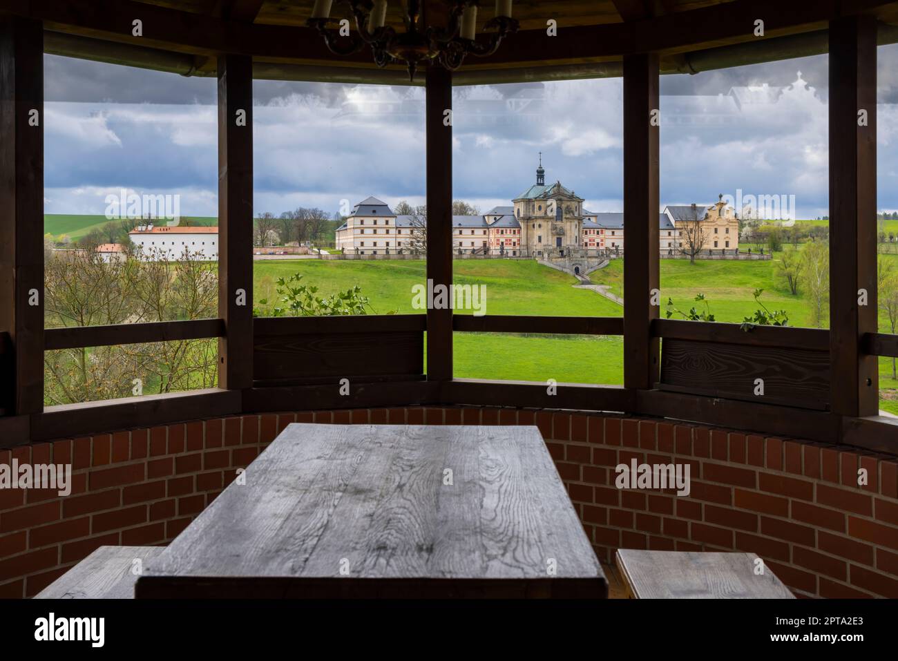 Small vineyard and Kuks hospic, Eastern Bohemia, Czech Republic Stock ...