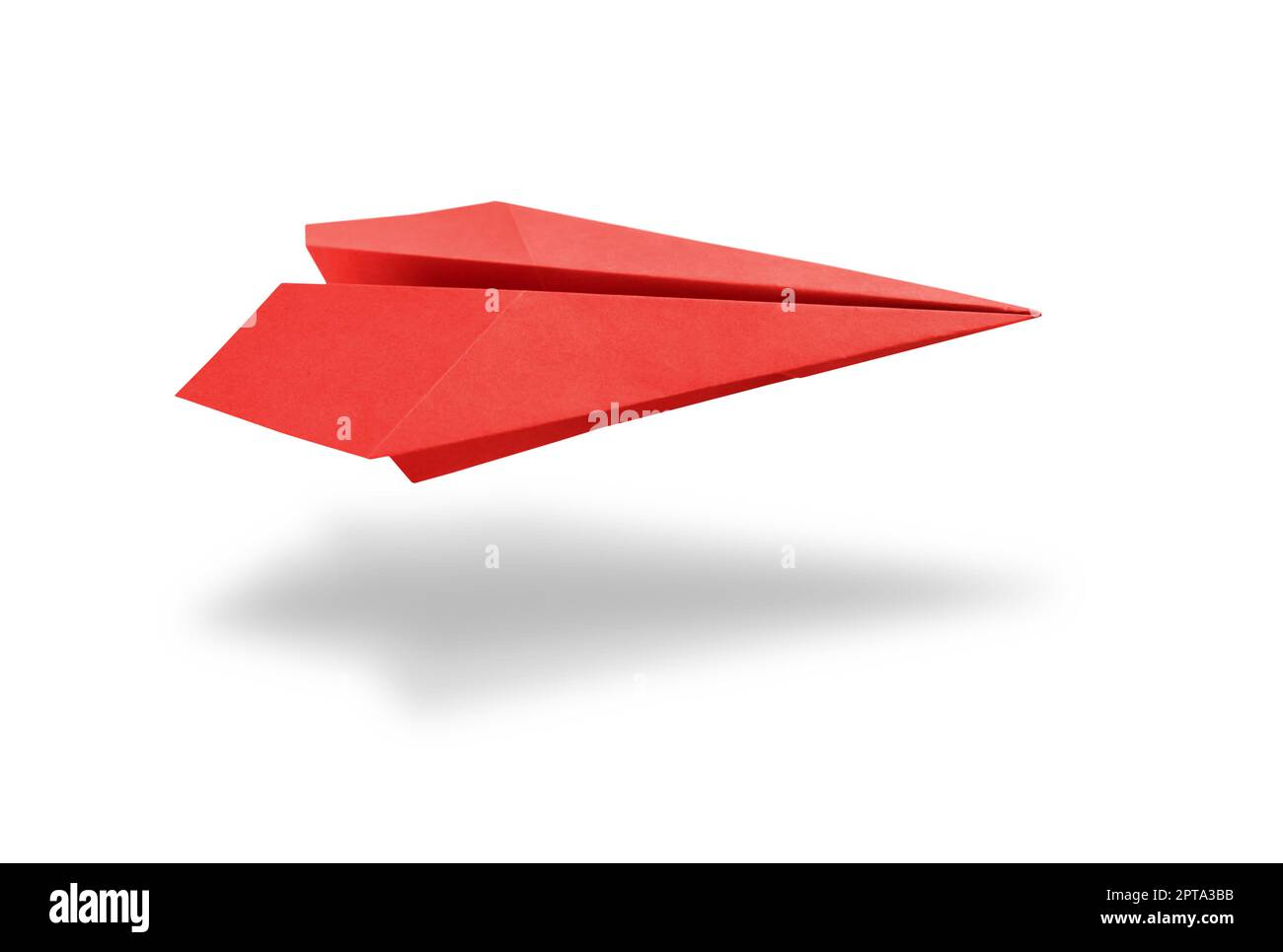 Red paper plane origami isolated on a blank white background Stock ...