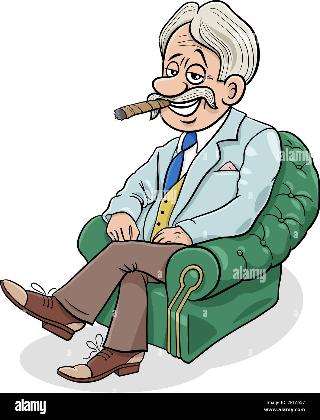 boss or businessman in armchair cartoon illustration Stock Vector Image ...