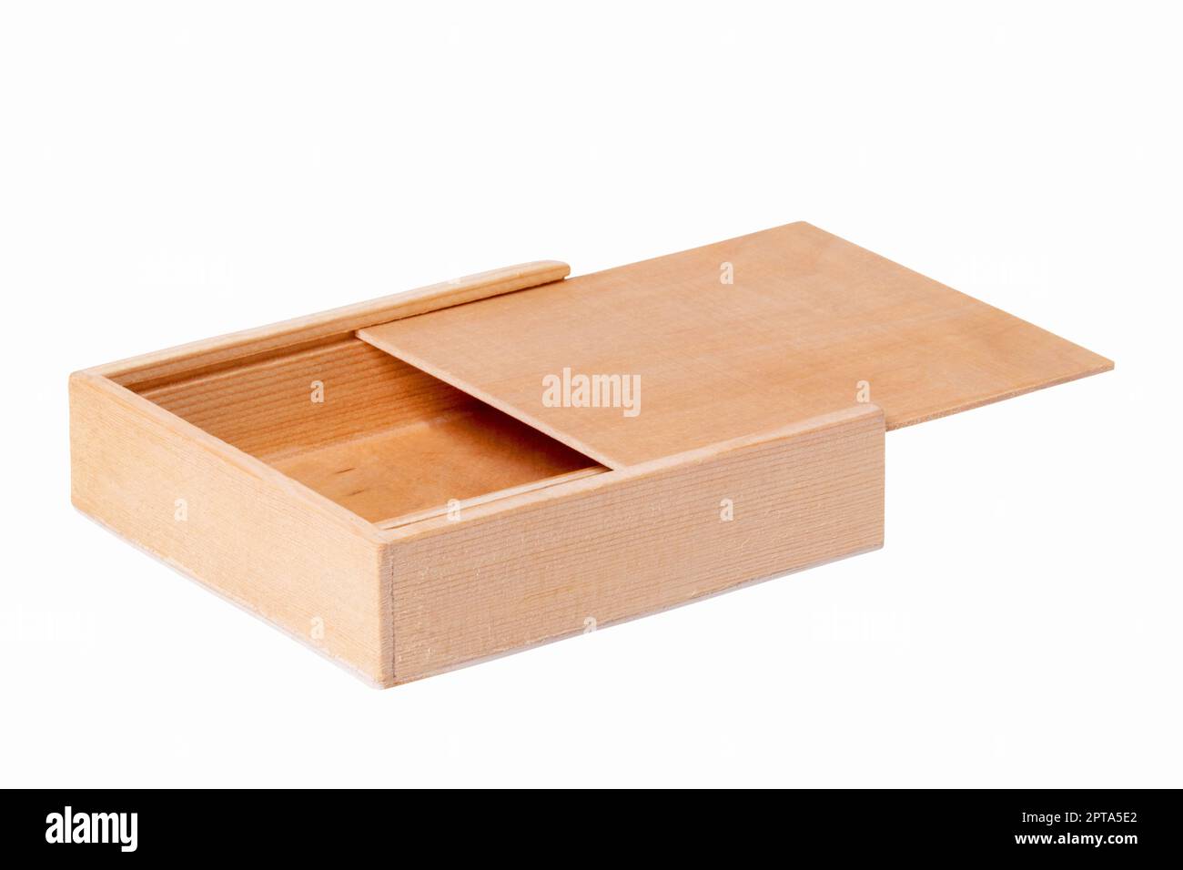 Wooden boxes. Close-up of a opened plywood box isolated on a white ...