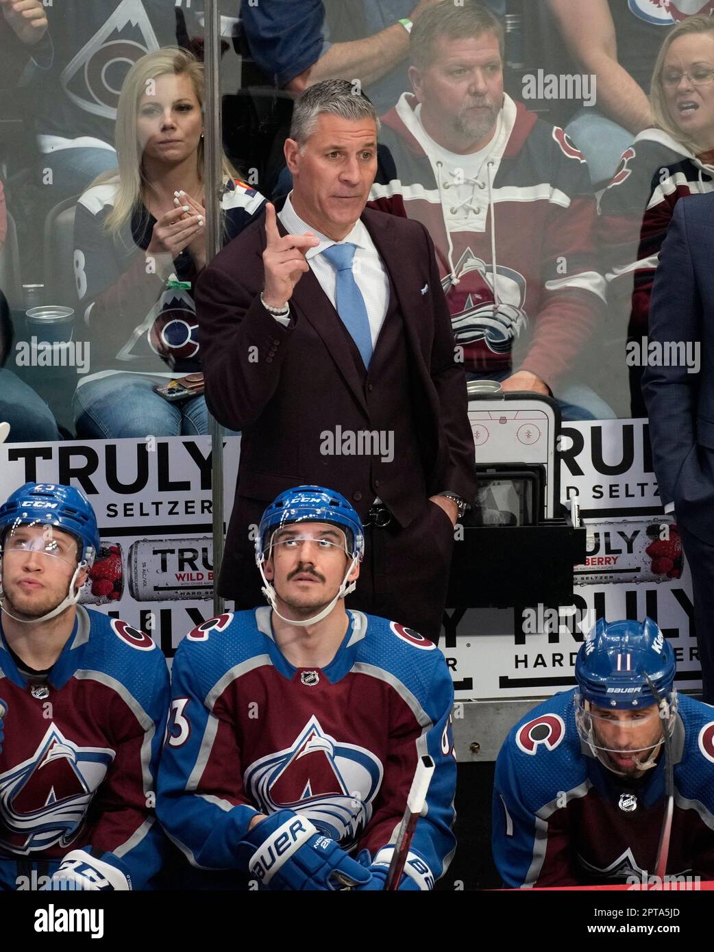 Colorado Avalanche head coach Jared Bednar in the third period of Game ...