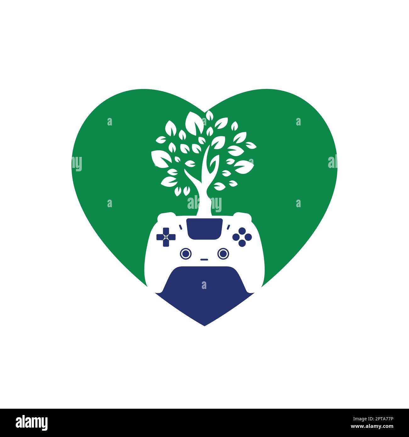 Eco game vector logo design. Green gamepad fresh leaf nature logo ...