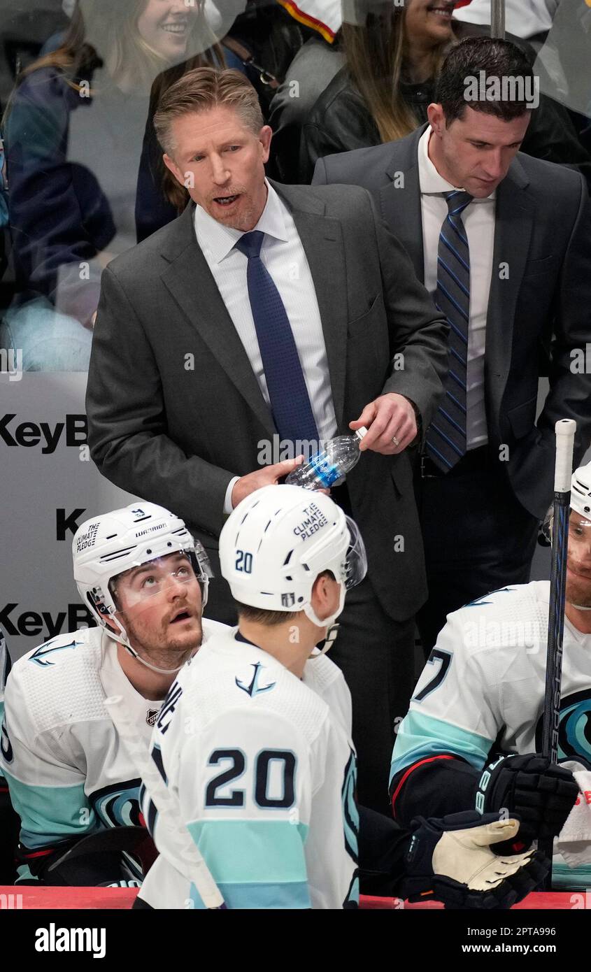 Seattle Kraken head coach Dave Hakstol () in the third period of Game 5 ...
