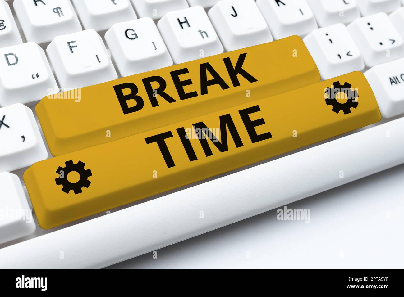 Writing displaying text Break Time, Word for Period of rest or ...