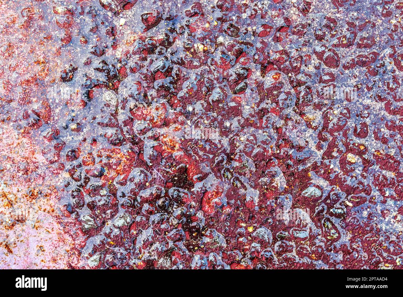 Detailed close up surface of rusty metal and stone with lots of ...