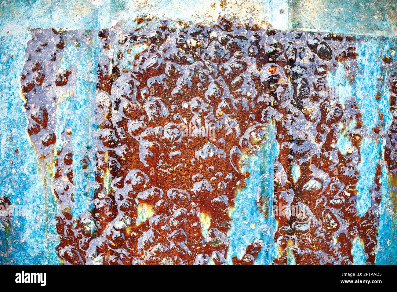 Detailed close up surface of rusty metal and stone with lots of ...