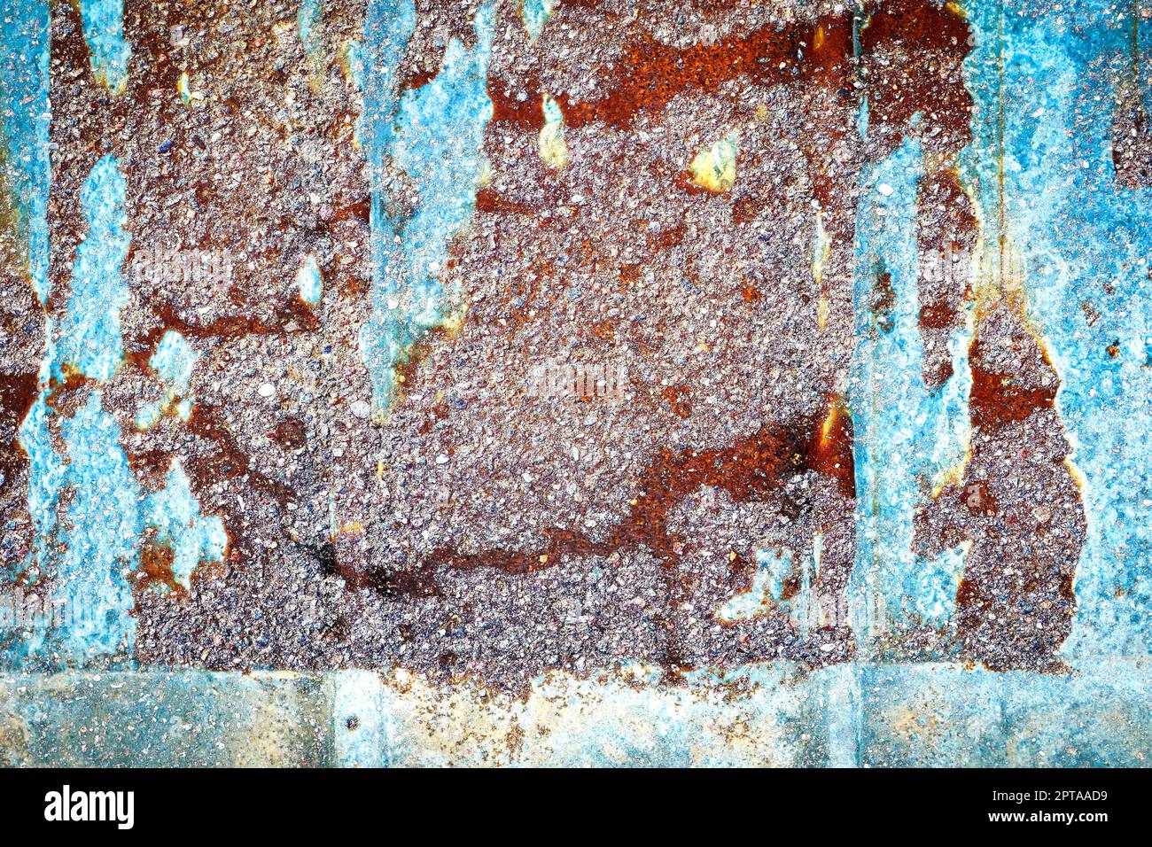 Detailed close up surface of rusty metal and stone with lots of ...