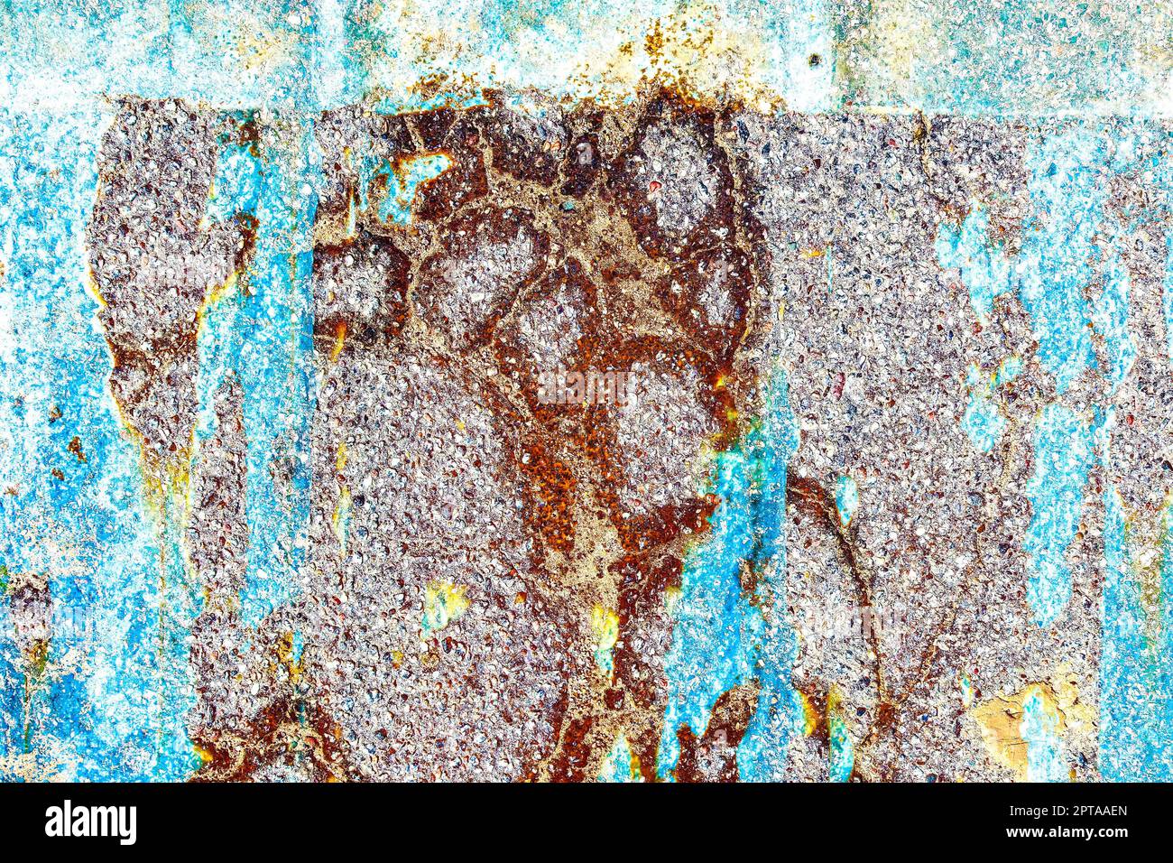 Detailed close up surface of rusty metal and stone with lots of ...