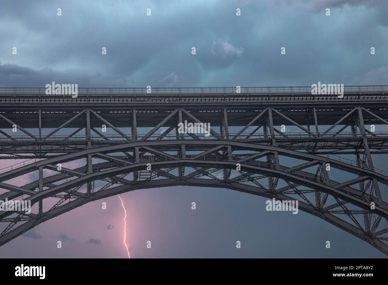 The high steel Müngstener Railroad Bridge in Solingen as a World ...