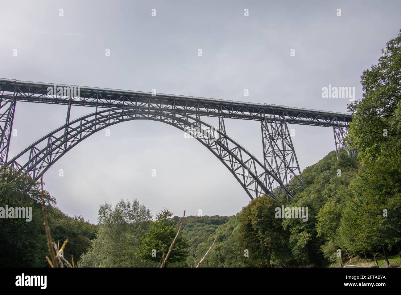 The high steel Müngstener Railroad Bridge in Solingen as a World ...