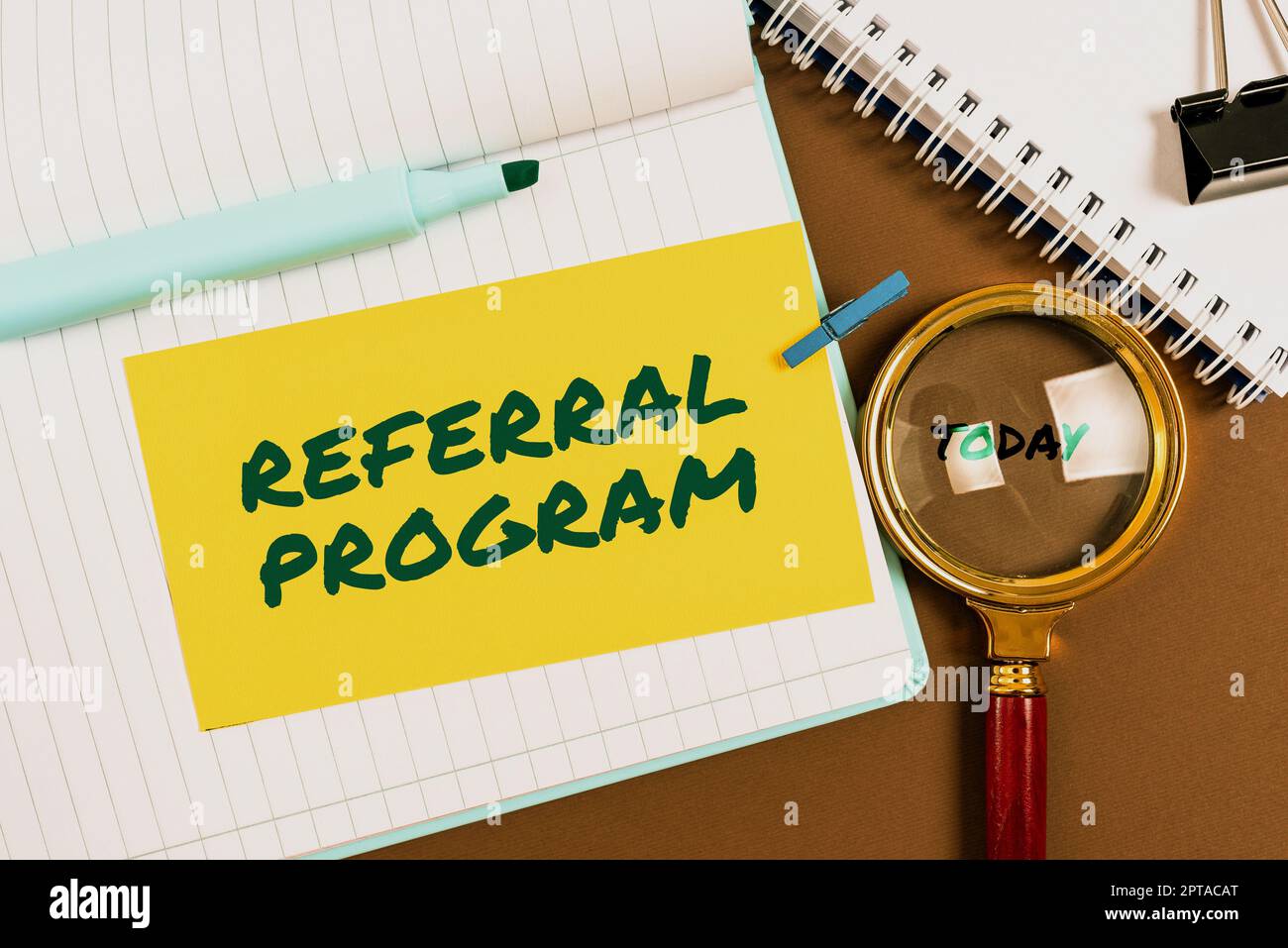 Conceptual caption Referral Program, Internet Concept parking spaces ...