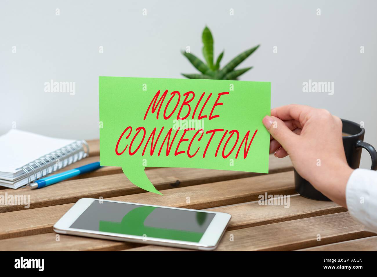 Hand writing sign Mobile ConnectionSecure universal login solution ...