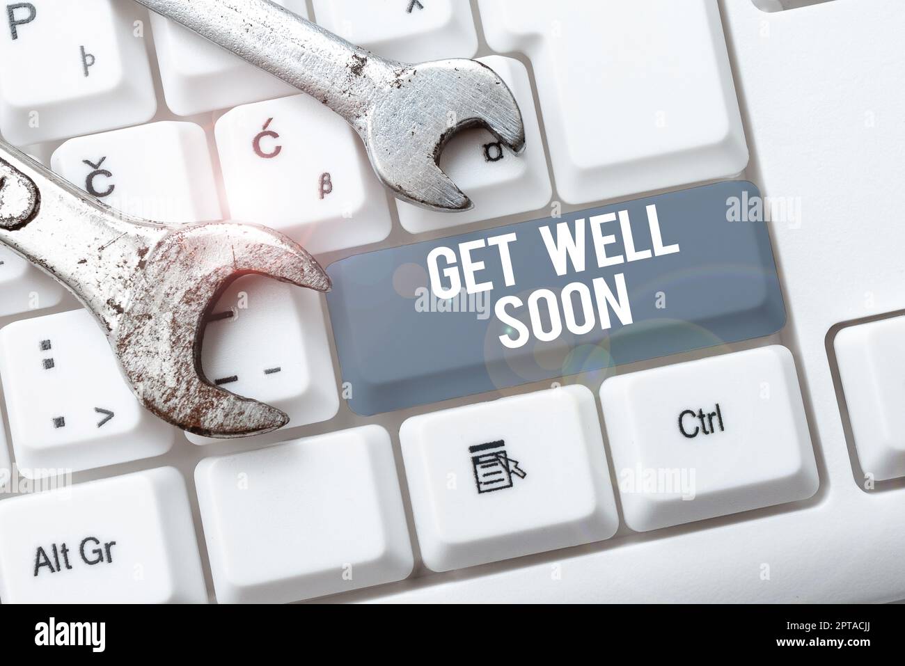 Sign displaying Get Well Soon, Business overview Wishing you have ...