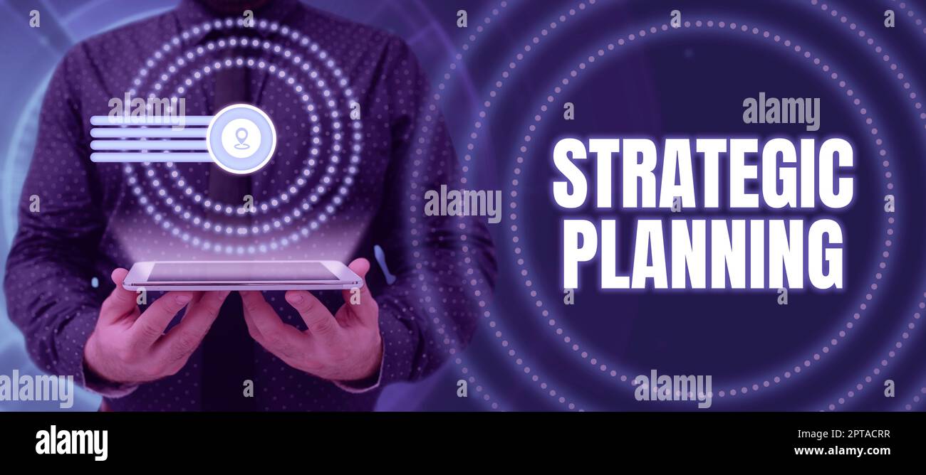 Sign displaying Strategic PlanningOrganizational Management Activity ...