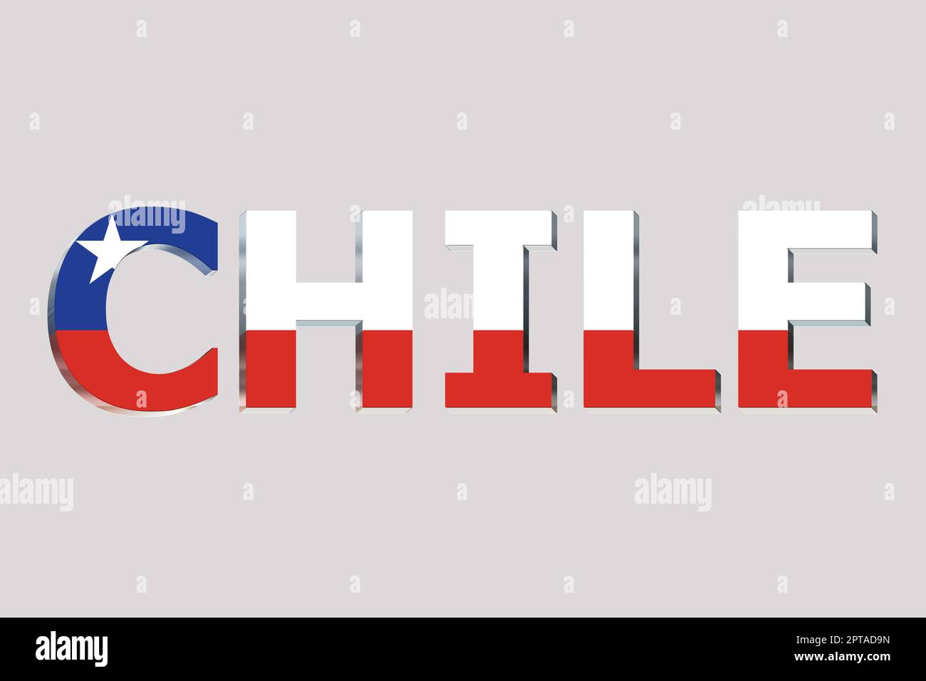 3D Flag of Chile on a text background Stock Photo - Alamy