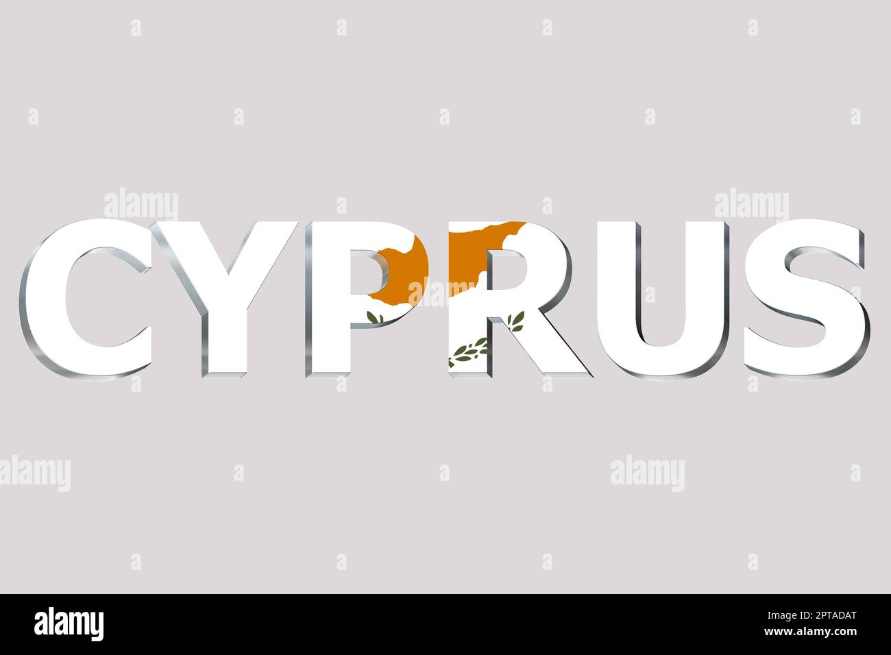 3D Flag of Cyprus on a text background Stock Photo - Alamy