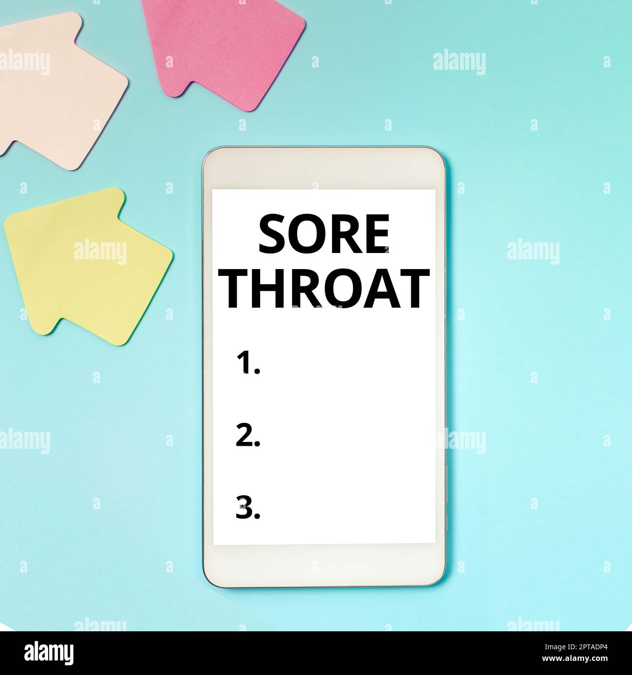 Text caption presenting Sore Throat, Concept meaning appreciating ...