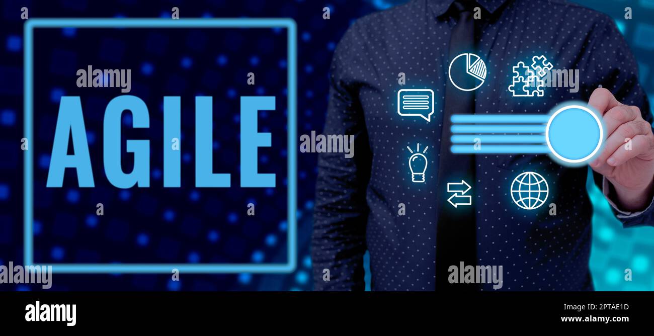 Text showing inspiration Agile, Concept meaning iterative approach to ...