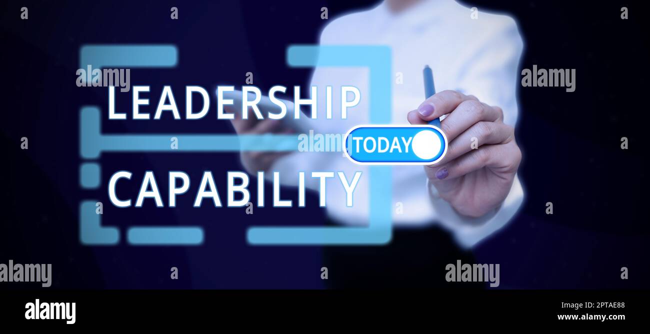 Sign displaying Leadership Capability, Business approach what a Leader ...