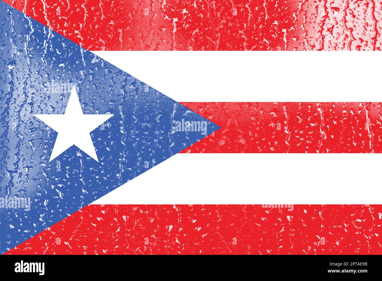 3D Flag of Puerto Rico on a glass with water drop background Stock ...