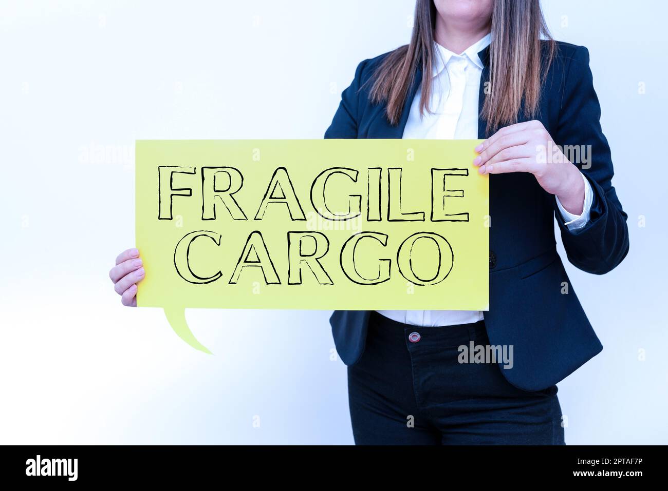 Hand writing sign Fragile Cargo, Business approach Breakable Handle ...