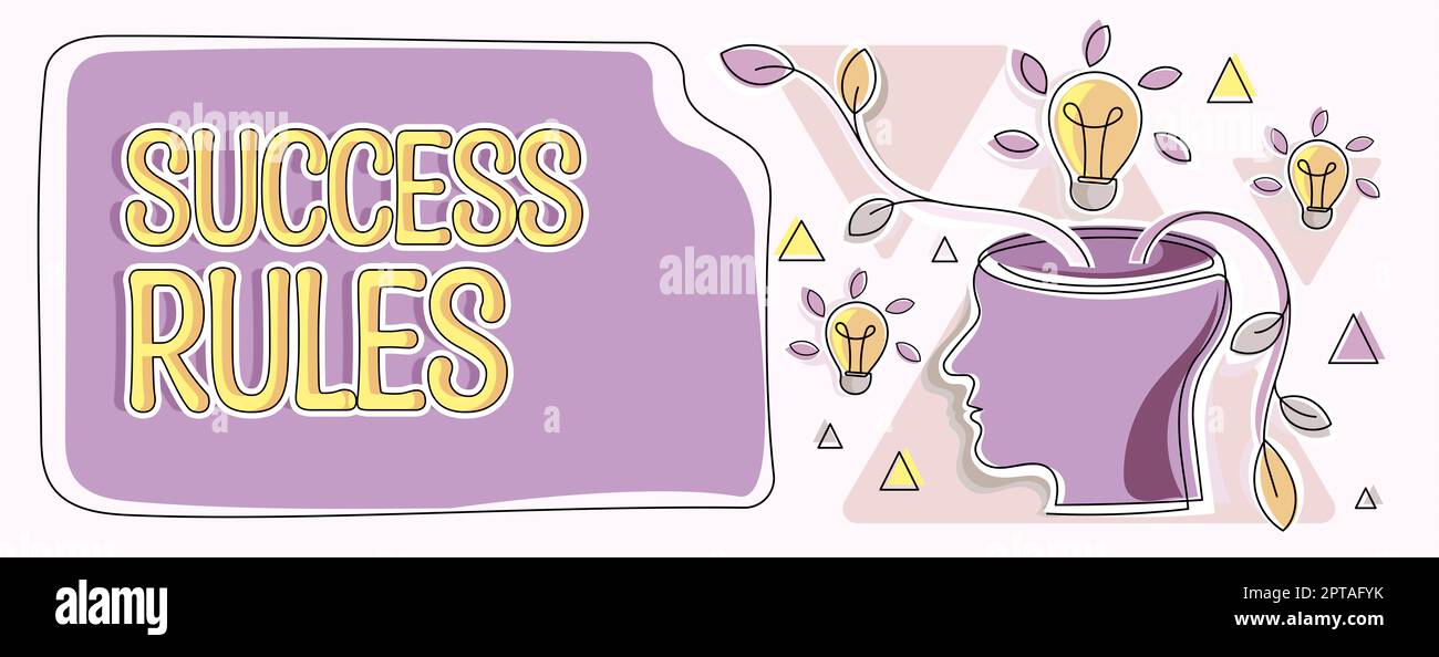 Conceptual caption Success Rules, Business concept provides guidance ...
