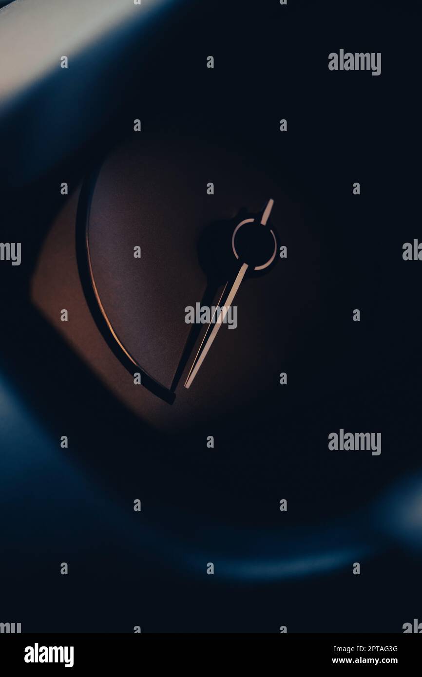 Close up shot of a modern car blank black digital speedometer Stock ...