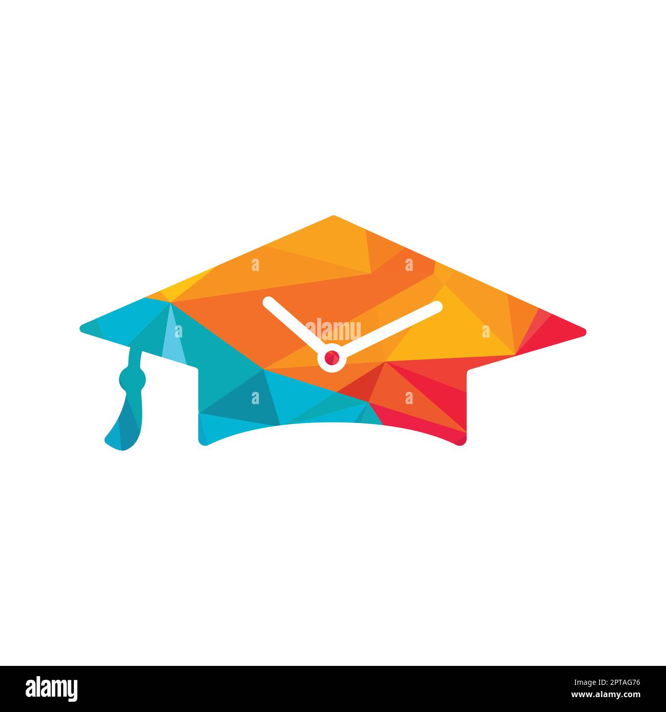 Study time vector logo design. Graduation hat with clock icon design ...