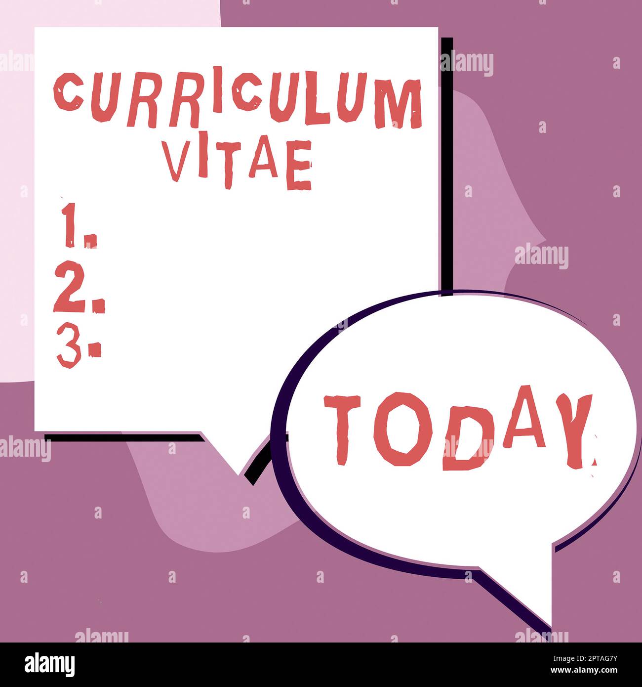 Text caption presenting Curriculum Vitae, Word Written on customers ...